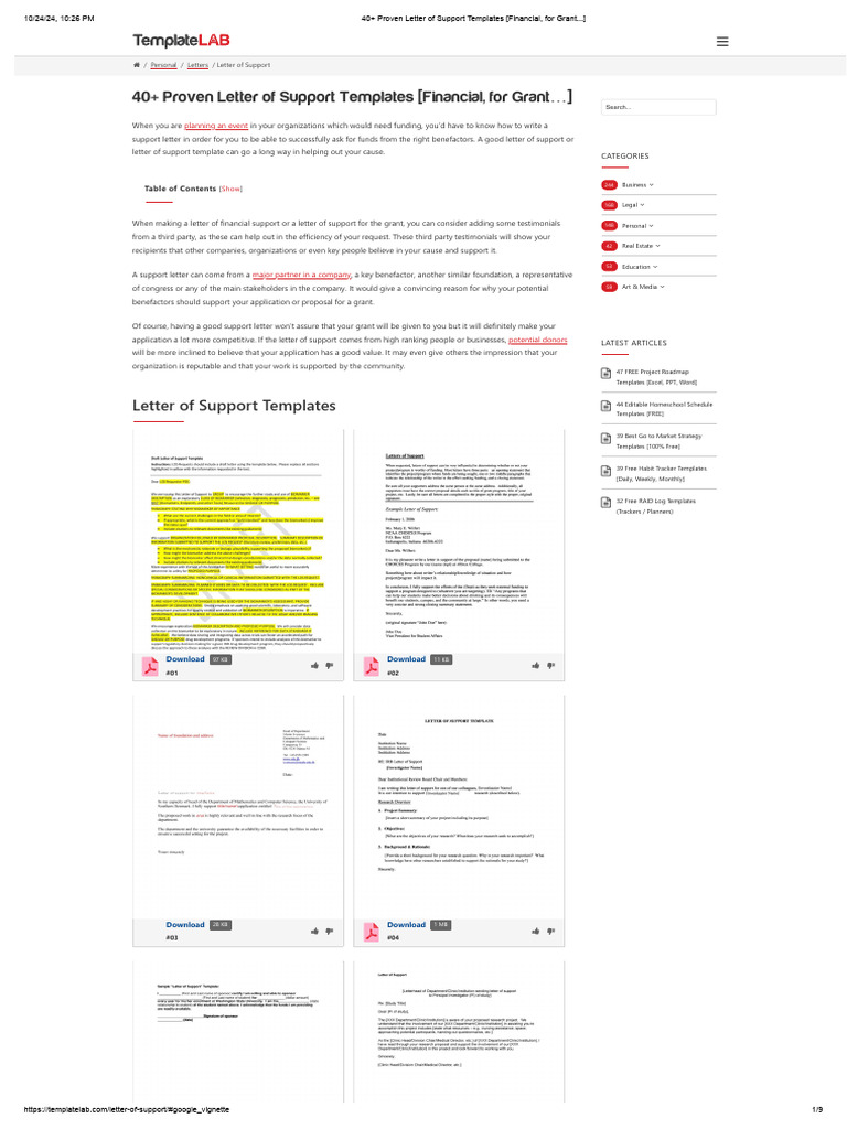 FINAN Proven Letter of Support Templates | PDF | Aids | Proofreading