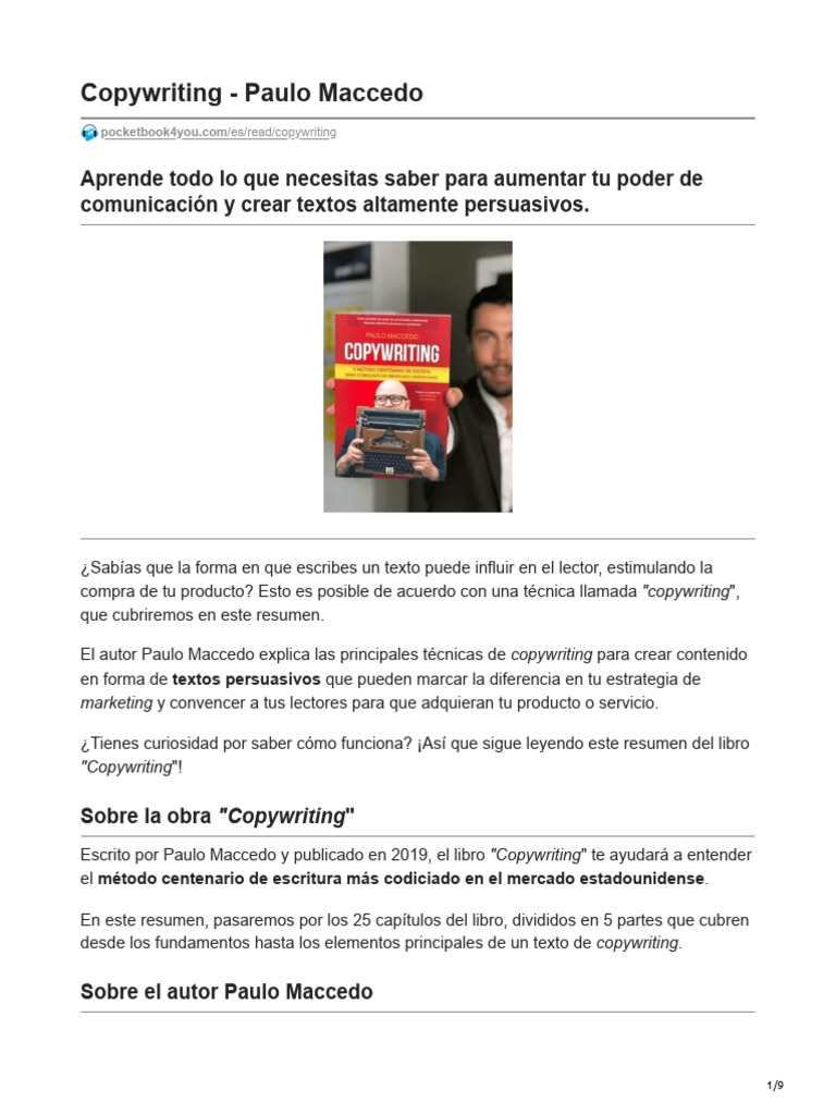 Resumen Copywriting - Paulo Maccedo | PDF | Redaccion | Publicidad