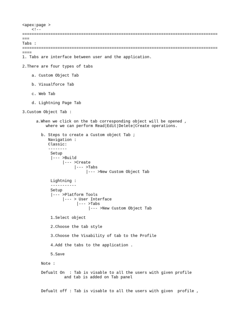 Creating Custom Object Tabs in Salesforce | PDF