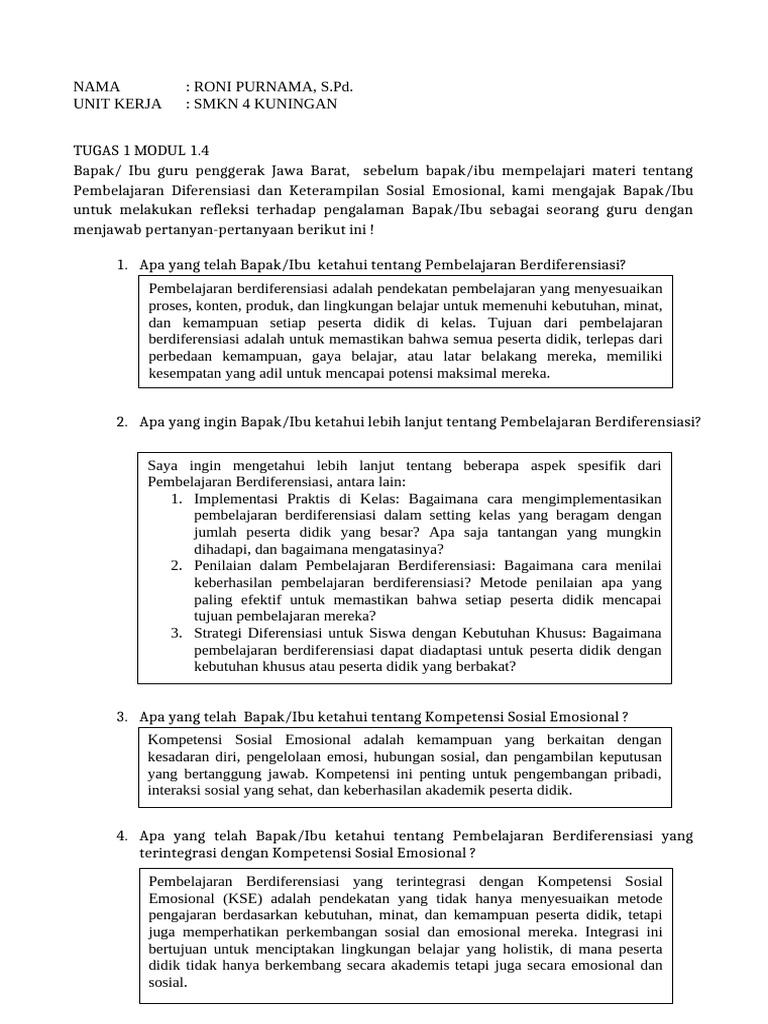 LK MODUL 1.4 LEVEL 1 Roni | PDF