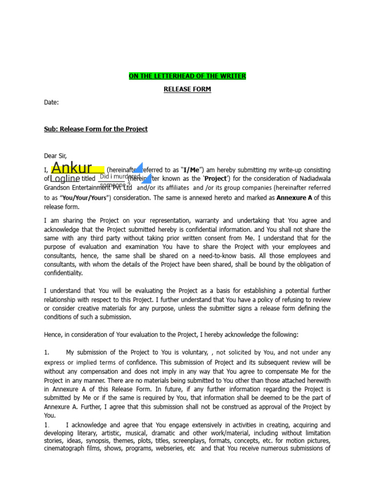 Nge Standard Release Form | PDF | Civil Law (Common Law) | Civil Law (Legal System)