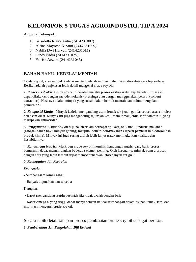 Kelompok 5 Tugas Agroindustri | PDF