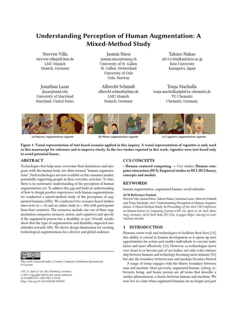 2023 - Understanding Perception of Human Augmentation - A Mixed-Method Study | PDF | Perception ...