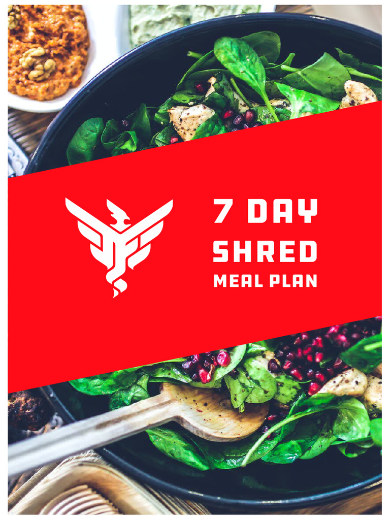 7-Day Shred Meal Plan | PDF | Lunch | Flour