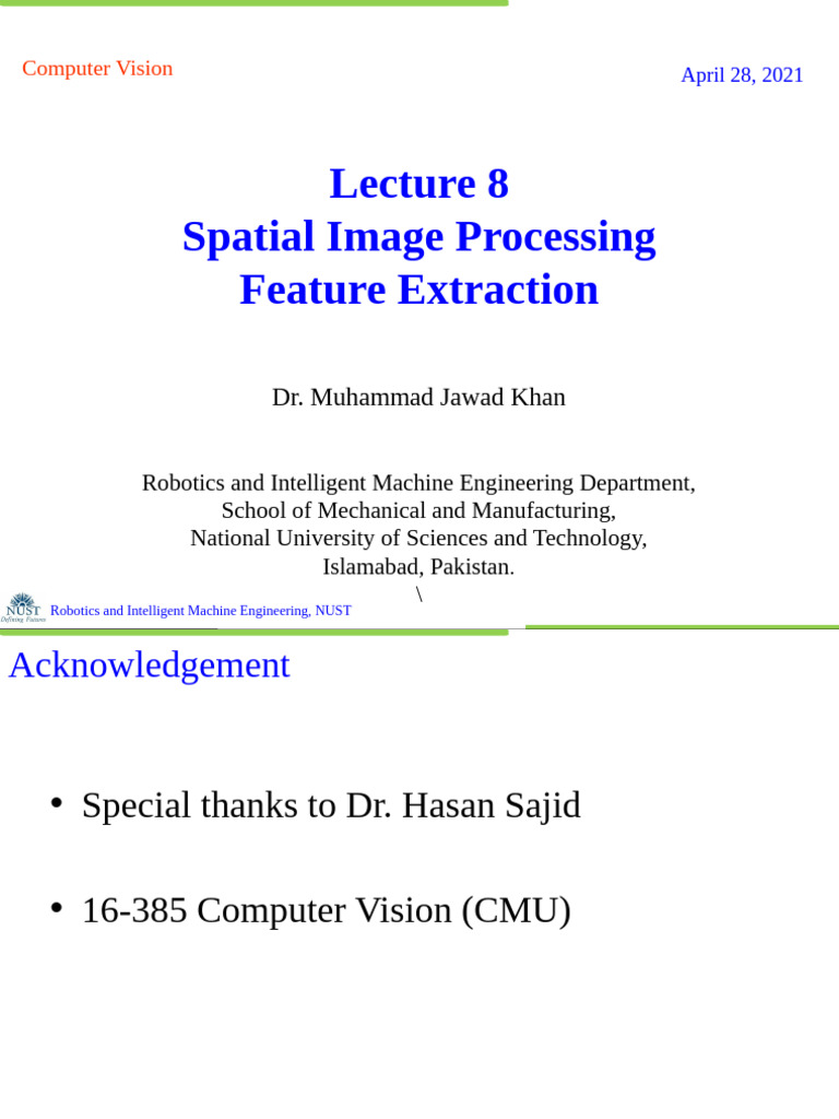 8 Lec 8 CV S2021 | PDF | Applied Mathematics | Artificial Intelligence