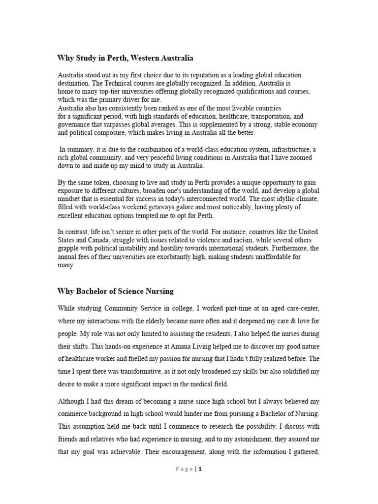 Statement of purpose | PDF | Nursing