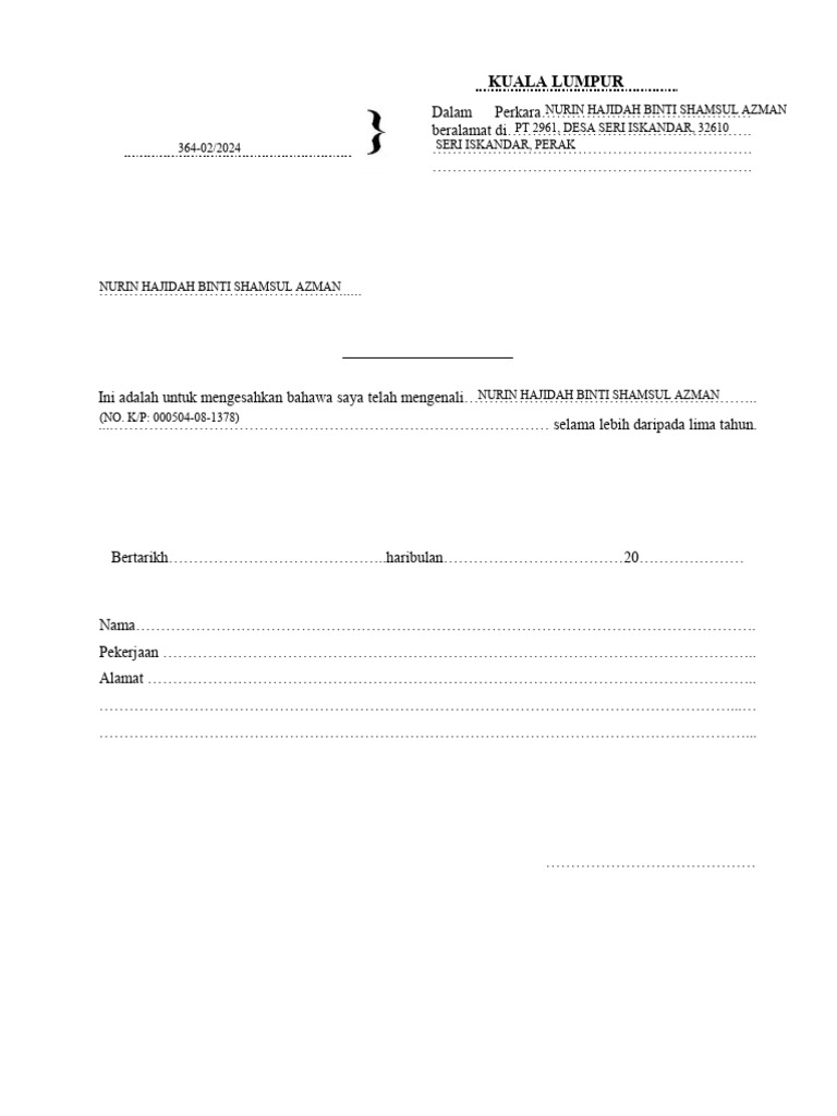 Borang-7 - EDITED | PDF