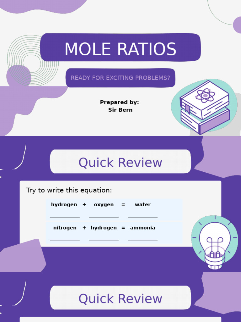 Mole-Ratio | PDF | Chemical Bond | Ionic Bonding