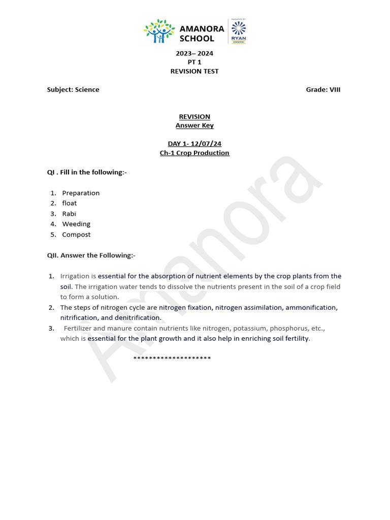 CONLIB Grade8Science-PT1RevisionAK2024-25 20240716224922 | PDF ...