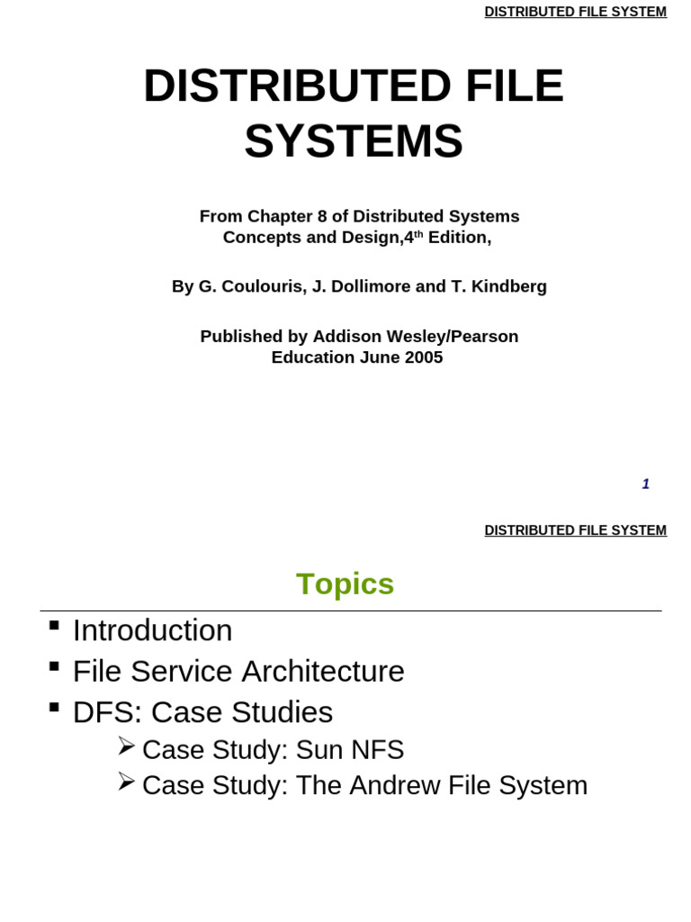 Distributed File Systems | PDF | File System | Computer Engineering