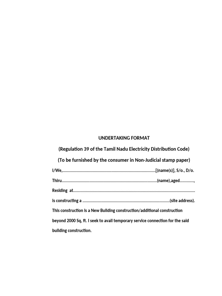 Undertaking Format39 | PDF