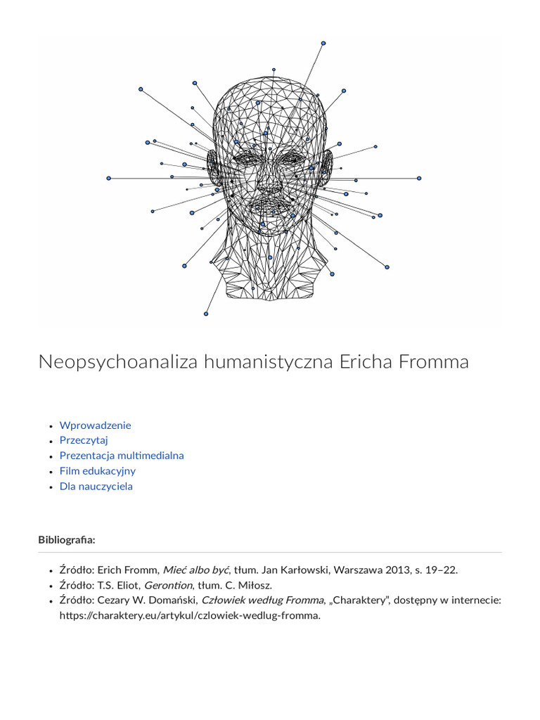 Neopsychoanaliza Humanistyczna Ericha Fromma | PDF
