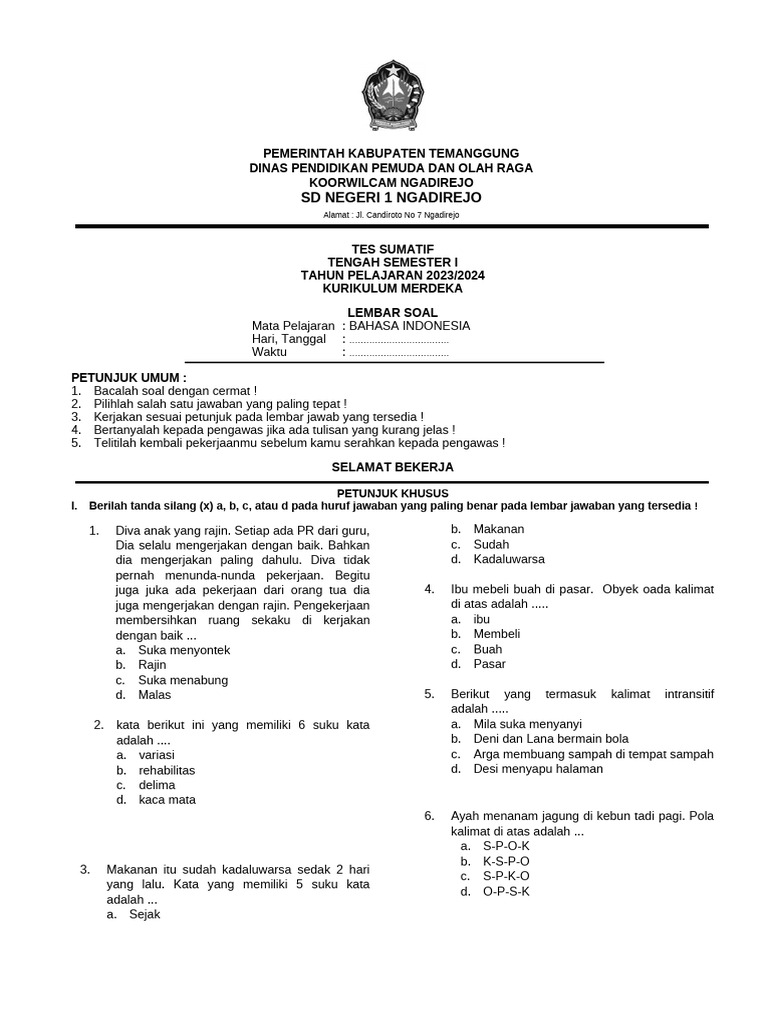 Uts Kumer B. Indonesia | PDF