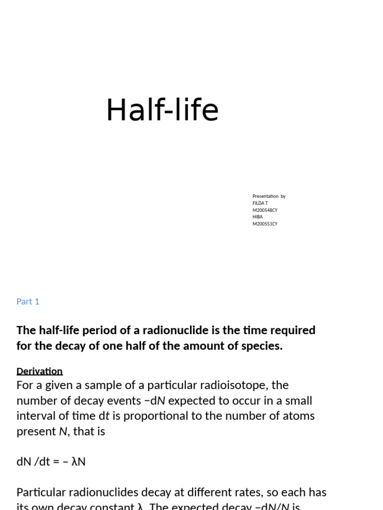 4 Half Life | PDF | Radioactive Decay | Radionuclide