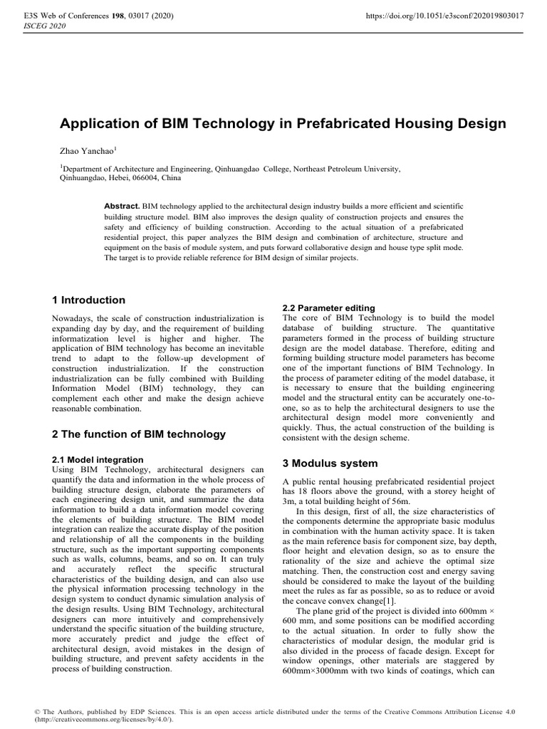Application_of_BIM_Technology_in_Prefabricated_Hou | PDF | Building Information Modeling ...