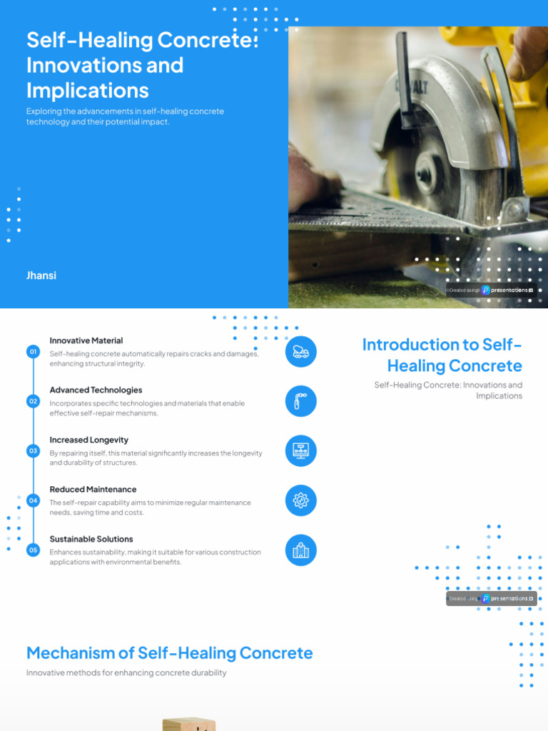 Self Healing Concrete Presentation | PDF