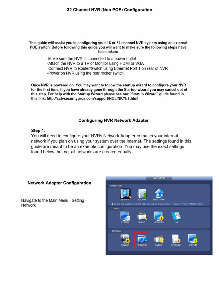 32 NVR Configuration | PDF | Network Interface Controller | Computer ...