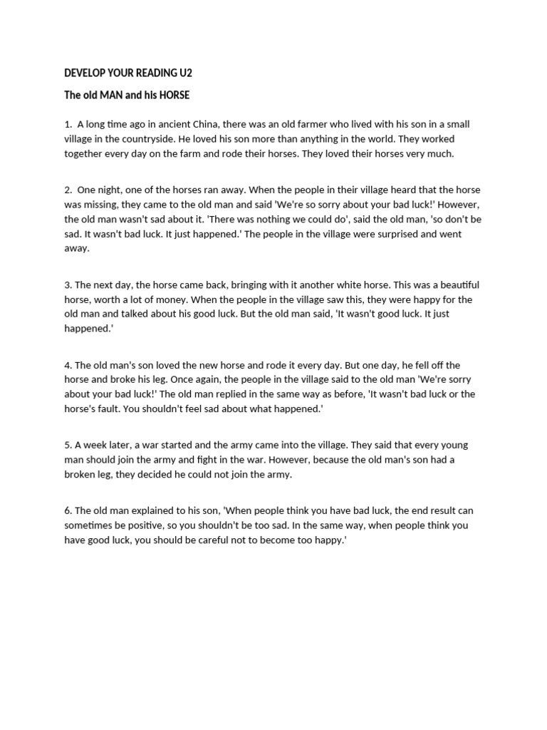 DEVELOP YOUR READING U2_A2+ | PDF | Luck