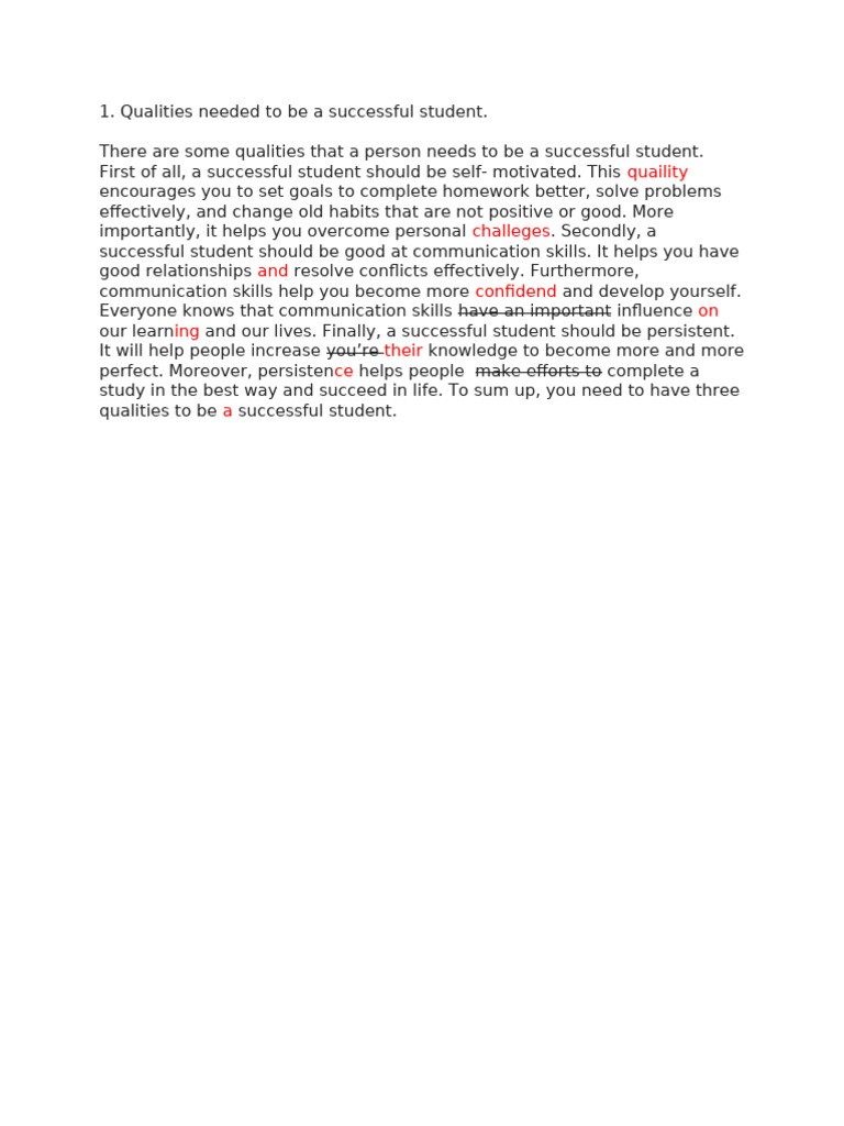 Key Qualities of Successful Students | PDF | Self-Improvement