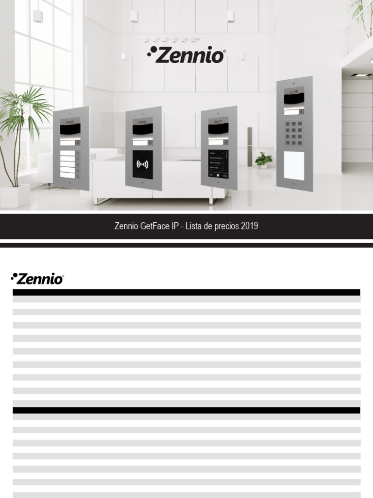 ZENNIO SPAIN - GetFace IP - Lista de Precios & Imagenes 2019 - V.07 ... ZENNIO SPAIN - GetFace IP - Lista de Precios & Imagenes 2019 - V.07 ...