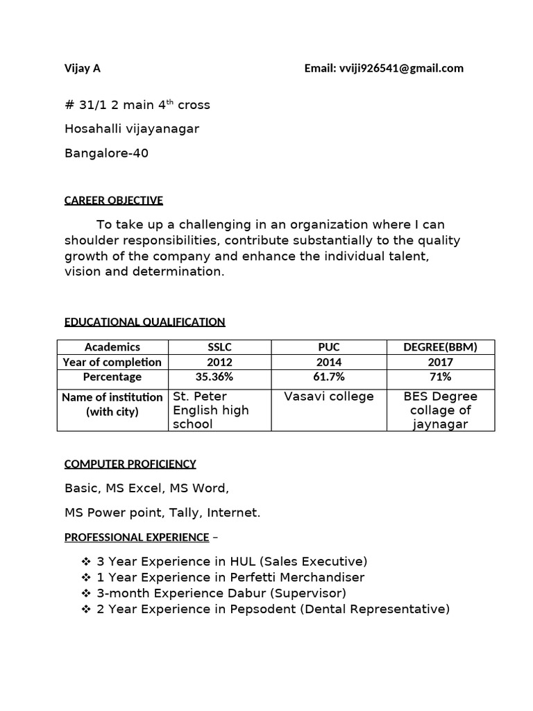 Vijay Resume 2024 | PDF | Career & Growth