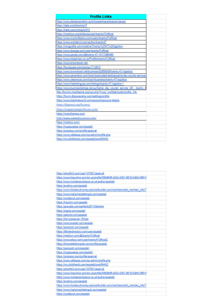 Backlinks Indexing File Logistic - Sheet1 | PDF | Technology & Engineering