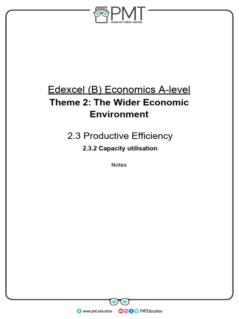 B Capacity Utilisation Pdf Capacity Utilization Business Economics
