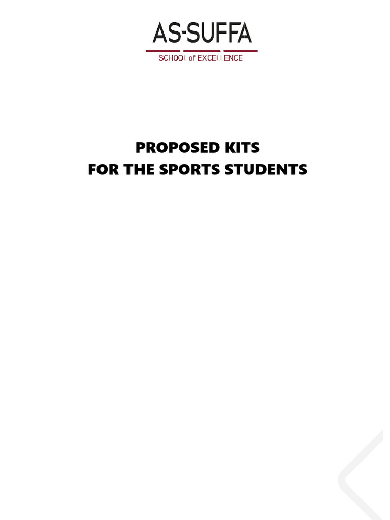 Kits For The Sports Students of As-Suffa | PDF | Wound | Burn