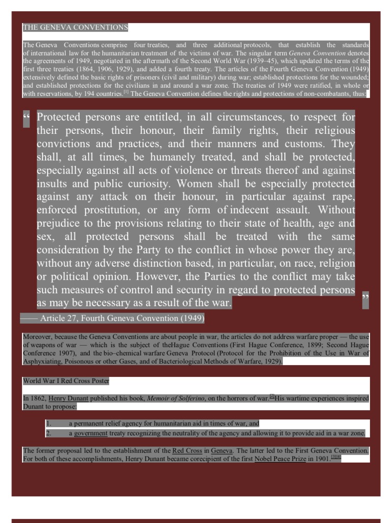 The Geneva Convention | Geneva Conventions | Human Rights Abuses