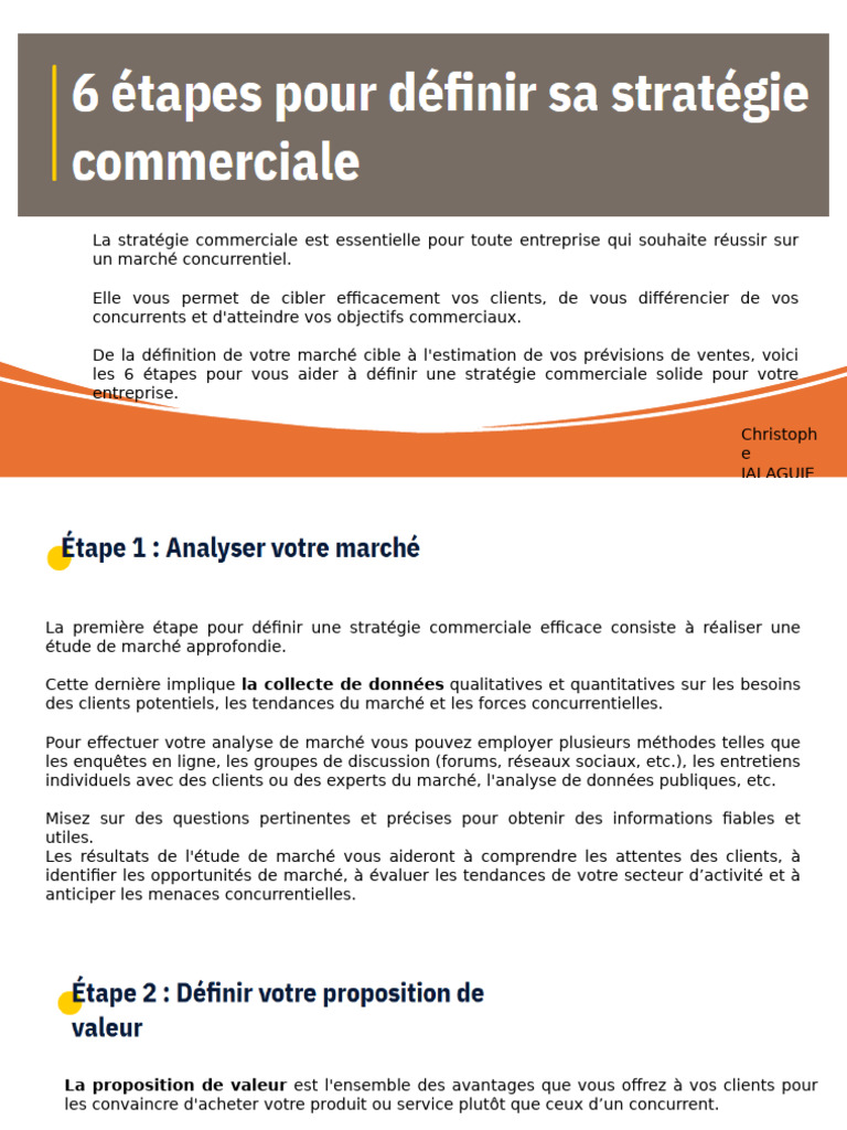 Stratégie Commerciale : 6 Étapes Clés | PDF | Gestion stratégique ...