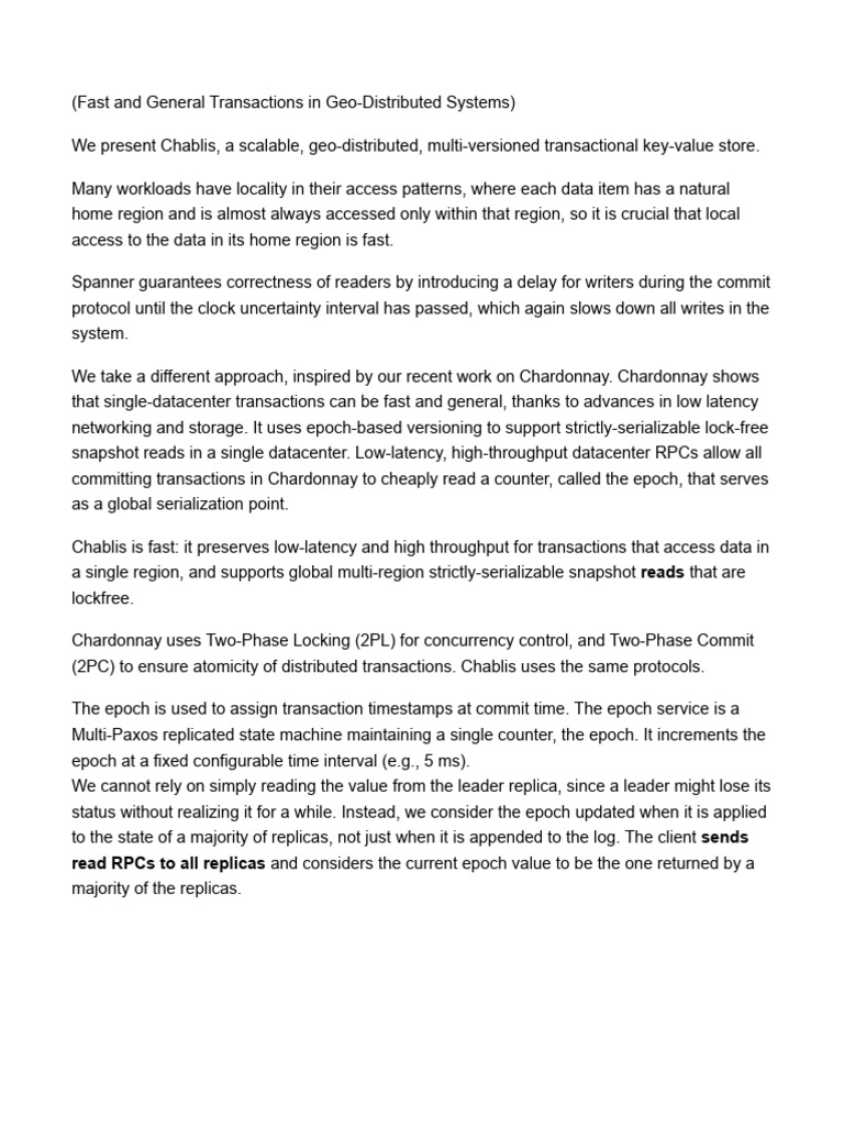 Chablis | PDF | Database Transaction | Operating System Technology