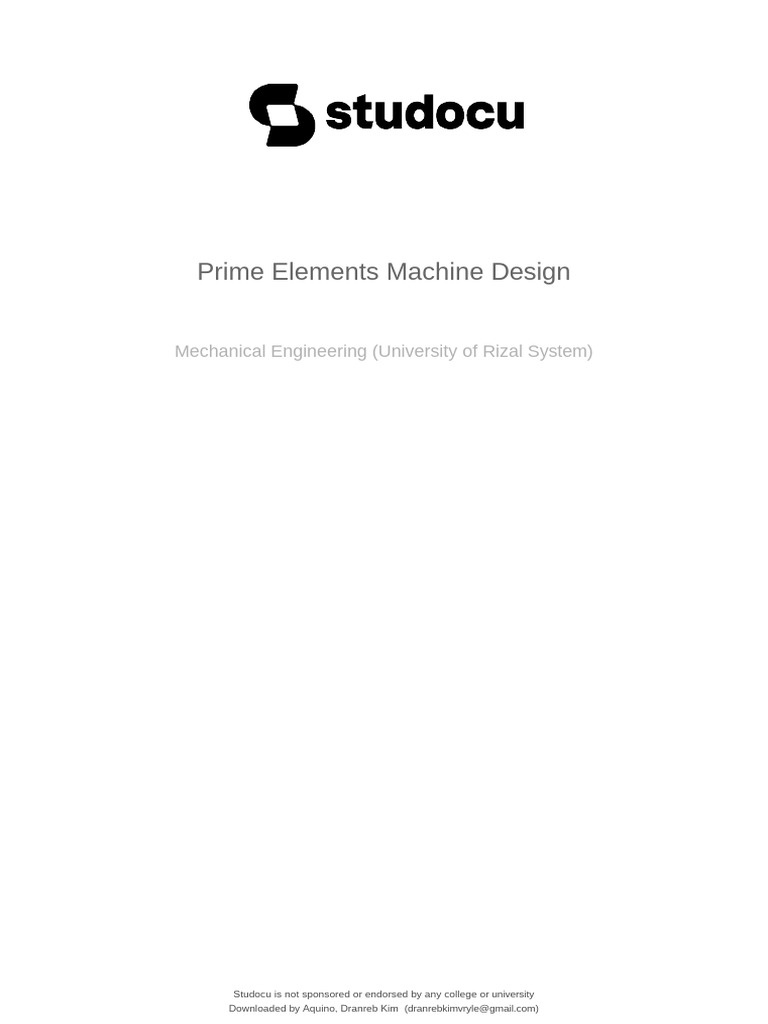 Prime Elements Machine Design | PDF | Gear | Welding