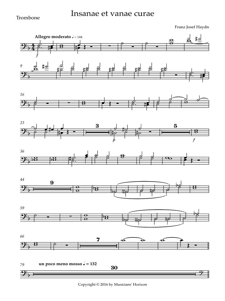 Insanae Et Vanae Curae Trombone | PDF