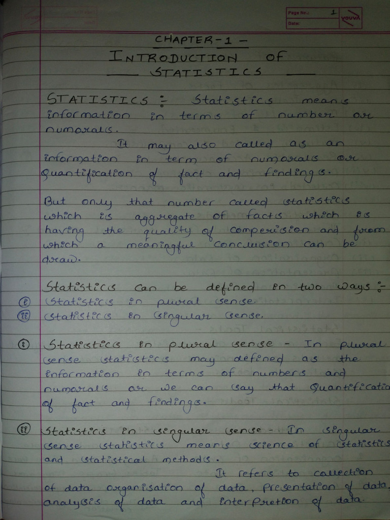 Chapter - 1 Introduction of Statistics | PDF | Statistics | Research ...