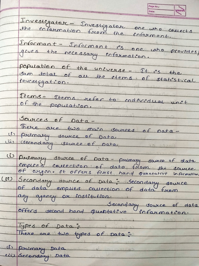 Chapter -2 Collection of Data | PDF