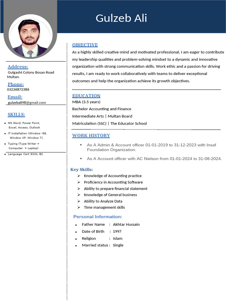 Gulzeb Ali Resume | PDF