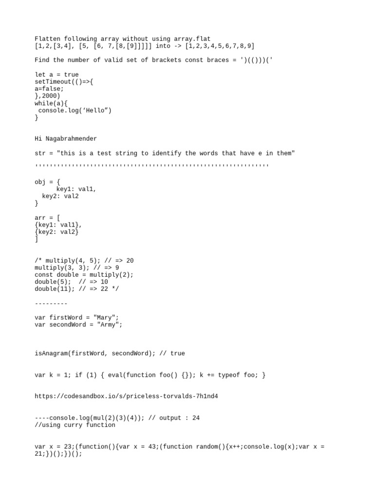 Js Question Interview | PDF | Teaching Methods & Materials