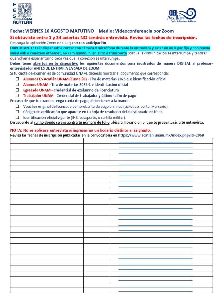 R25-1 Instructivo Entrevista Ingles 16 Agosto MAT-3 | PDF | Negocios