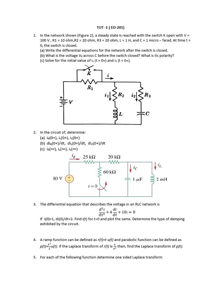 EO201 Tutorial 1 | PDF