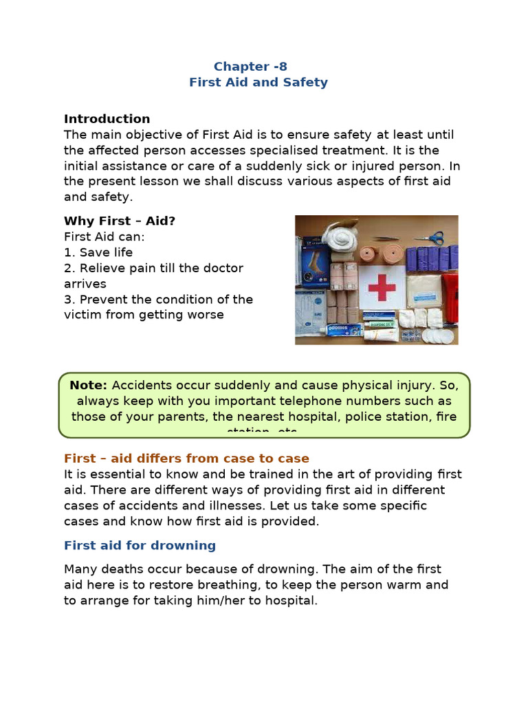 First Aid & Safety | PDF | First Aid | Medical Specialties