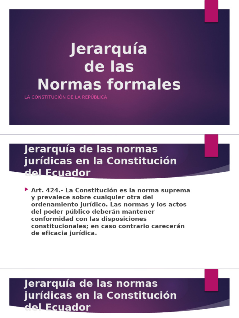 JERARQUÍA DE LAS NORMAS(1) | PDF | Constitución | Regulación