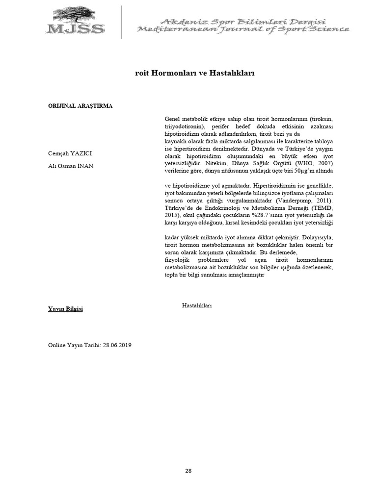 Tiroit Hormonlar - Ve Hastal - Klar - (#577987) - 806849 | PDF