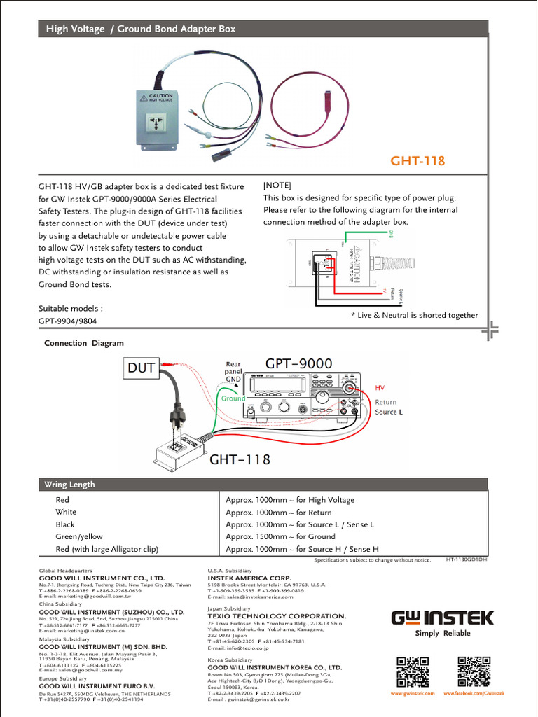 DS_GHT-118_V1_E | PDF | Electrical Equipment | Electrical Components