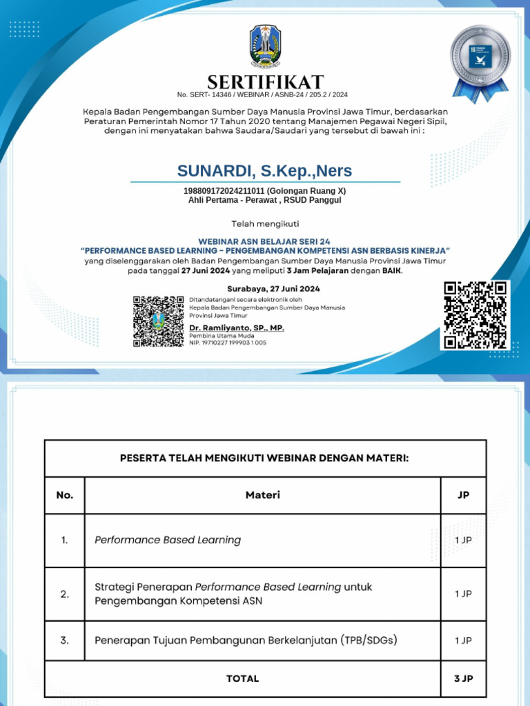 Sunardi - WIBINAR ASN 24 - Performance Based Learning | PDF