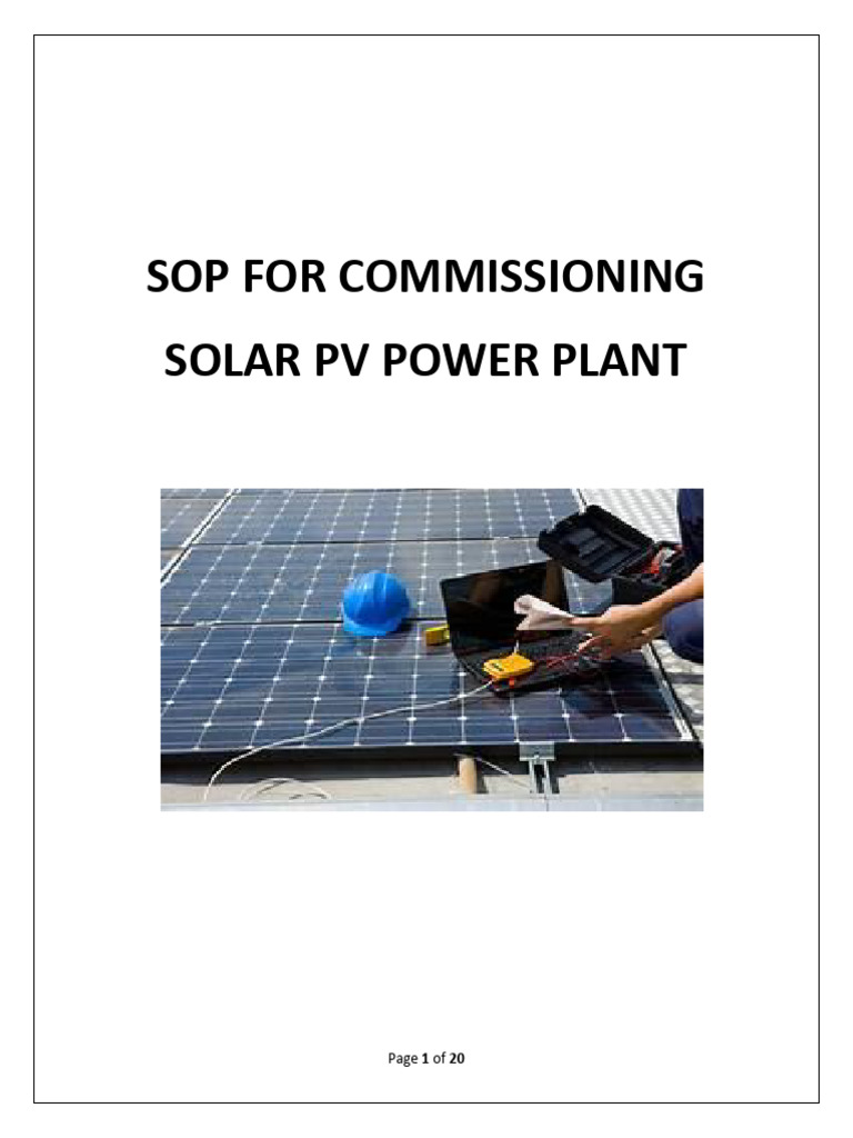 Solar PV Plant Commissioning SOP | PDF | Photovoltaic System | Equipment