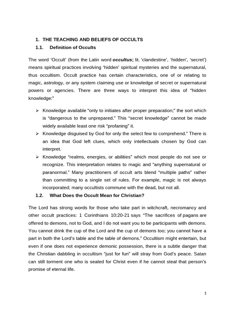 CULT AND OCCULTS | PDF | Seventh Day Adventist Church | Witchcraft