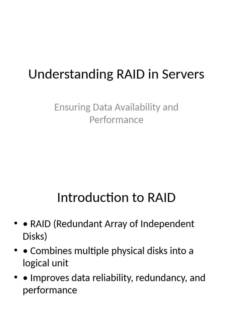 Server RAID Presentation | PDF