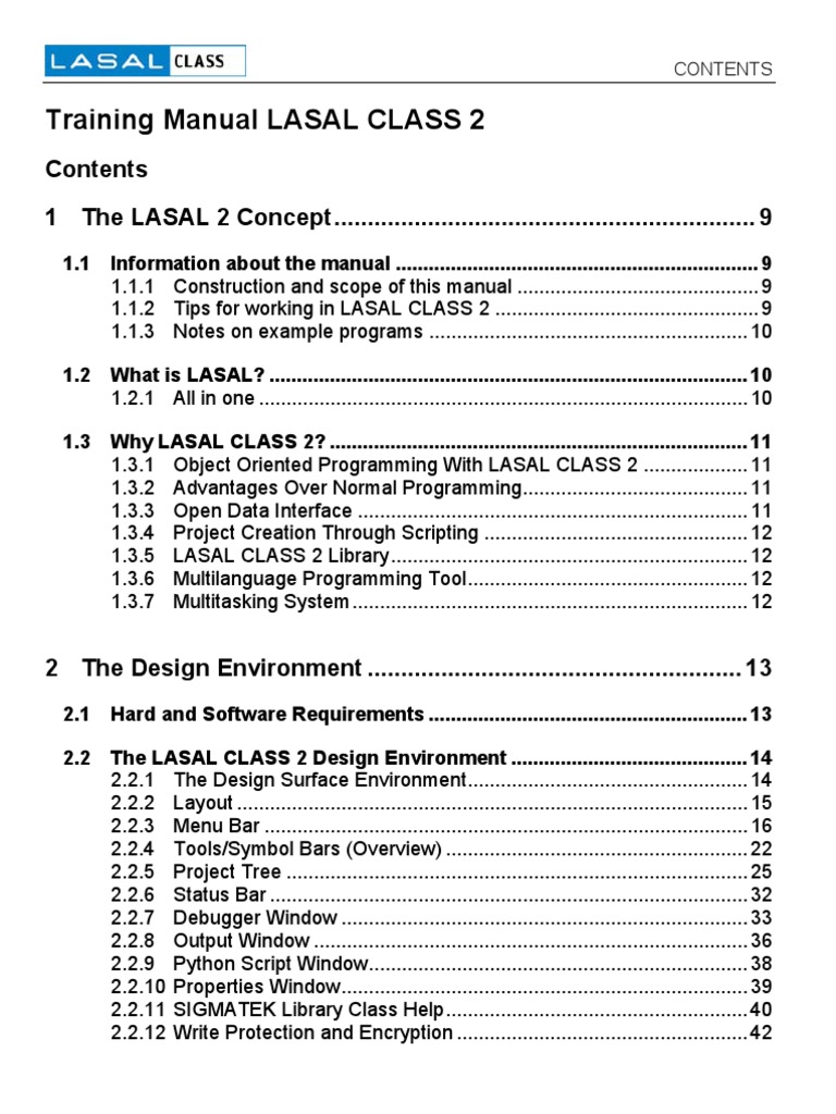 Training Manual Lasal Class 2 | PDF | Class (Computer Programming) | Operating System