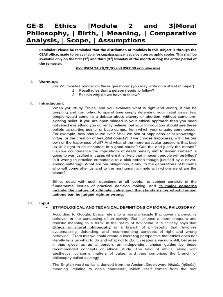 Module 2 and 3 (A) | PDF | Virtue Ethics