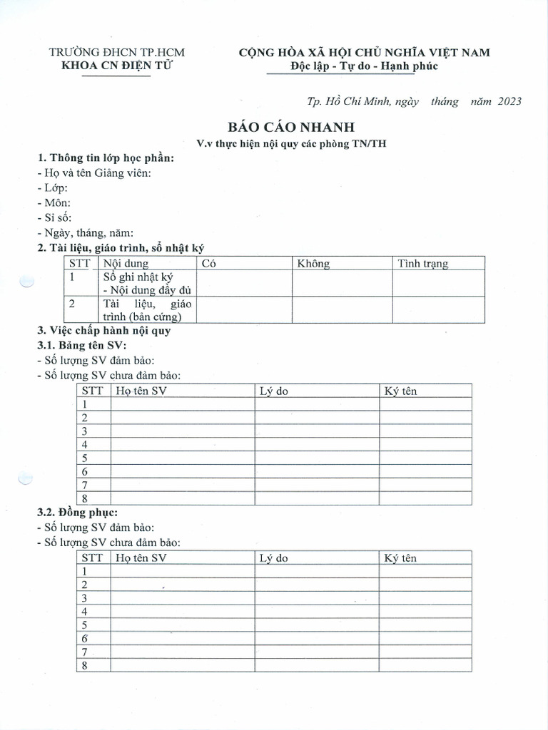 Bao Cao Nhanh Noi Quy PTH 5s | PDF